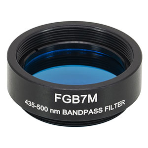 Thorlabs FGB7M кольоровий скляний смуговий фільтр BG7, Ø25 mm, SM1, 435 ...